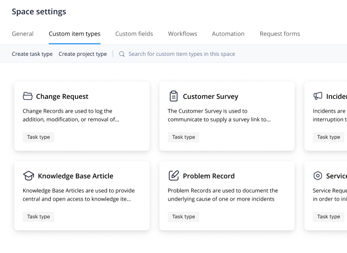 Custom Item Types: Versatile & Customized Workspaces | Wrike